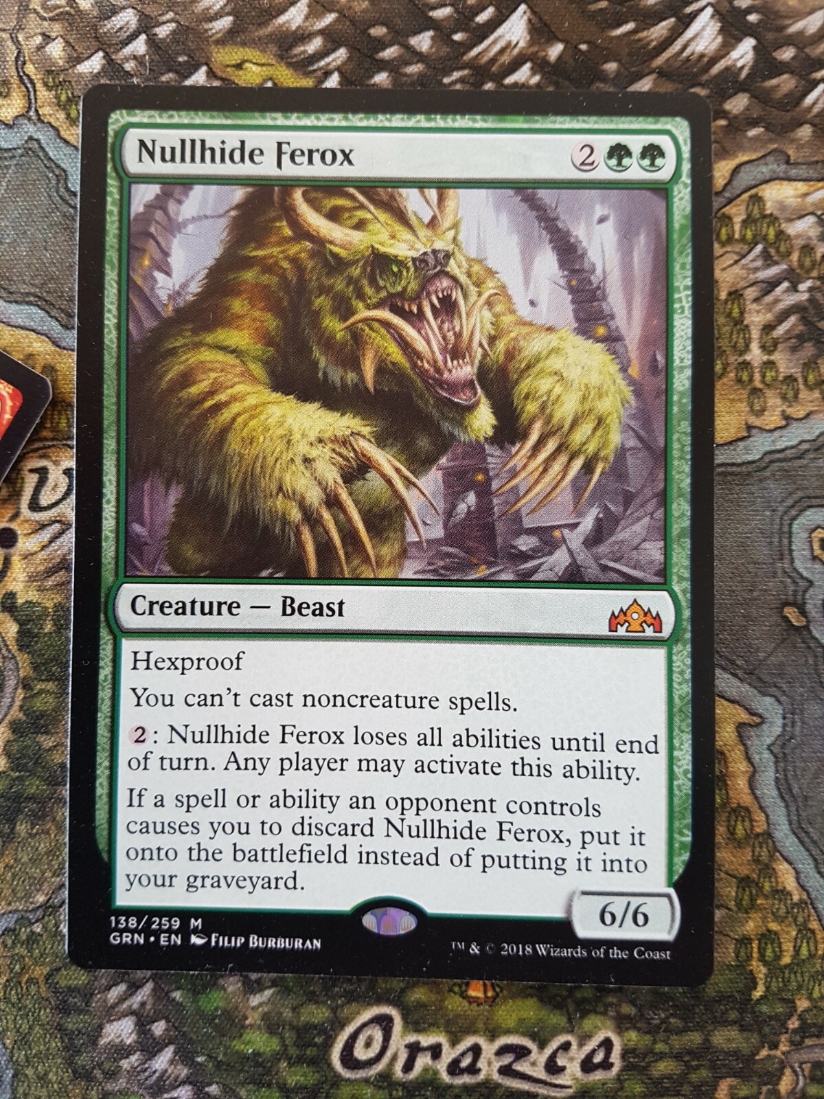 MTG - Guilds of Ravnica - Nullhide Ferox (green, mythic) | eBay