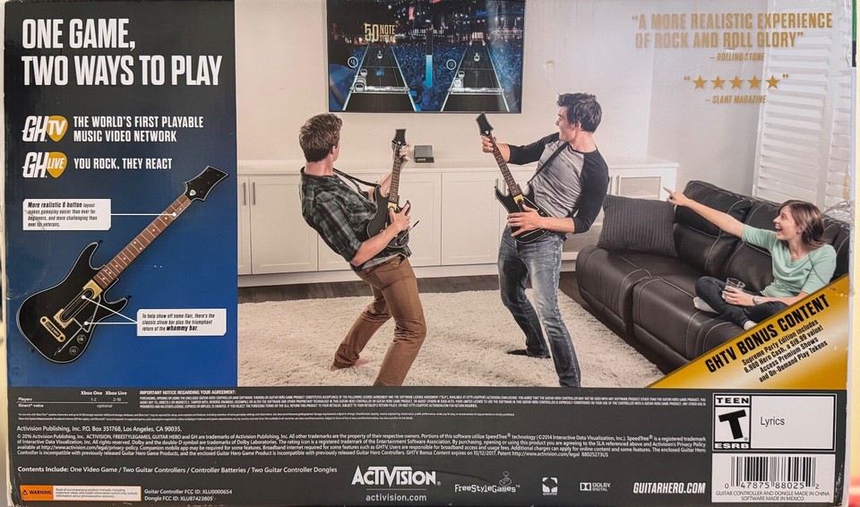 Guitar Hero Live Supreme Party Edition 2 Pack Bundle - Xbox One (New ...