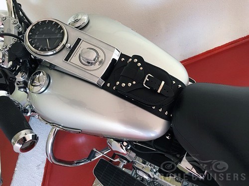 HARLEY SOFTAIL FATBOY HERITAGE DELUXE BLACK LEATHER TANK PANEL COVER ...