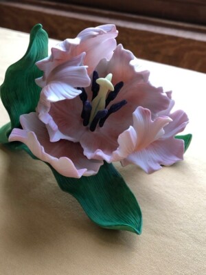 Vintage Lenox Parrot Tulip Garden Flowers Figurine Fine Porcelain 1989 ...