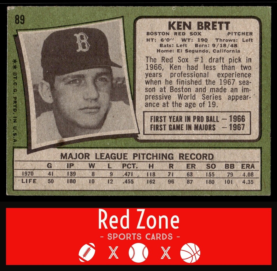 1971 Topps - #89 Ken Brett EX | eBay