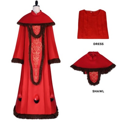 Queen Padme Amidala Cloak Cosplay Costume Red Dress Full Set | eBay