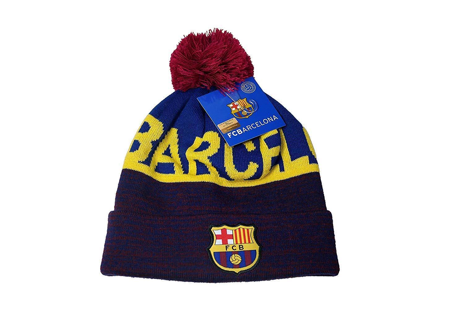 fc barcelona pom beanie cap hat soccer football official merchandise ...