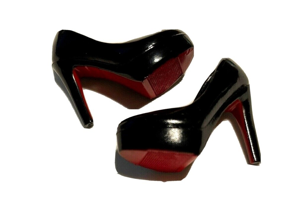 MENGF Deluxe Doll Supermodel Shoes Black Pumps Stiletto for 12" Fashion ...