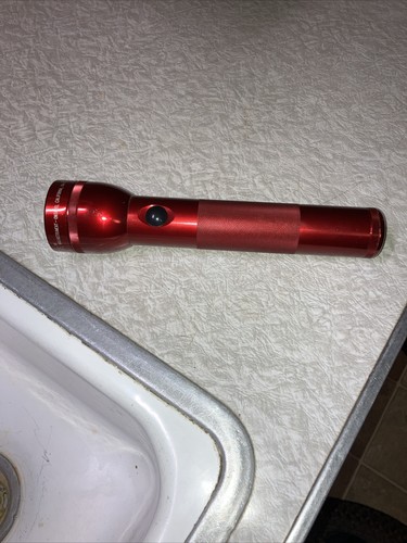 Maglite 10" Heavy Duty 2D Red Aluminum Flashlight Mag-Lite Made in USA ...