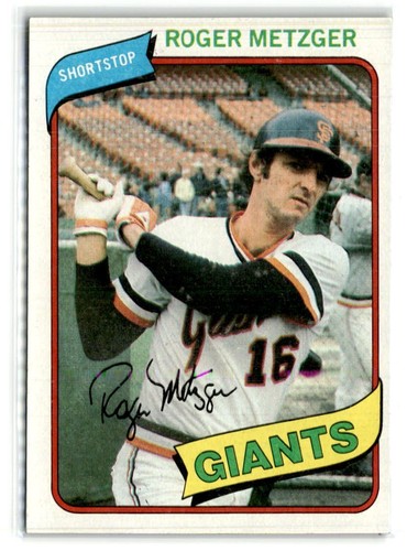 1980 Topps Baseball #311 Roger Metzger San Francisco Giants | eBay