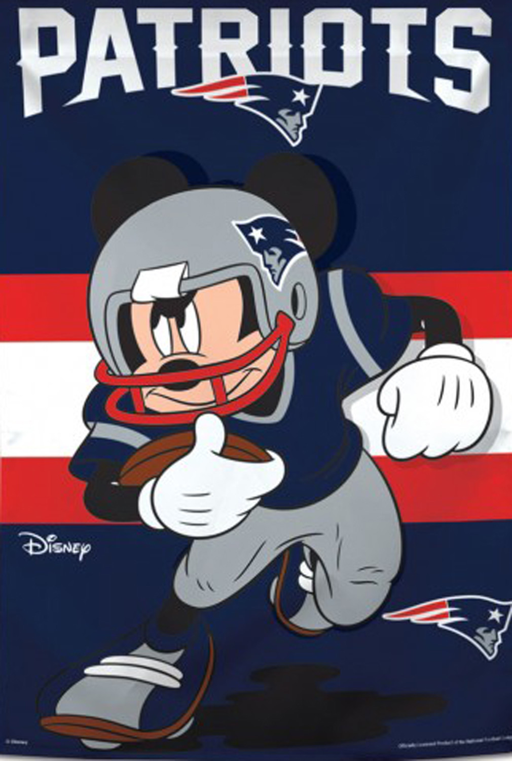 New England Patriots NFL Mickey Mouse Football House Flag Licensed 28 ...