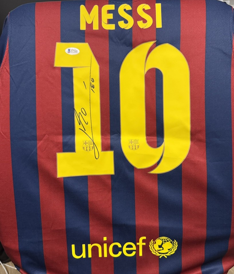 NEW Beckett Authentic Lionel Messi Autograph FC Barcelona 2013/14 ...