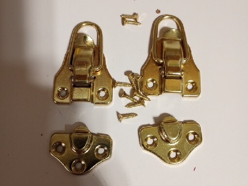 Pair Of Steel Gold Plated Trunk Chest Case Draw Clasp Latch Catch 2/Pk ...