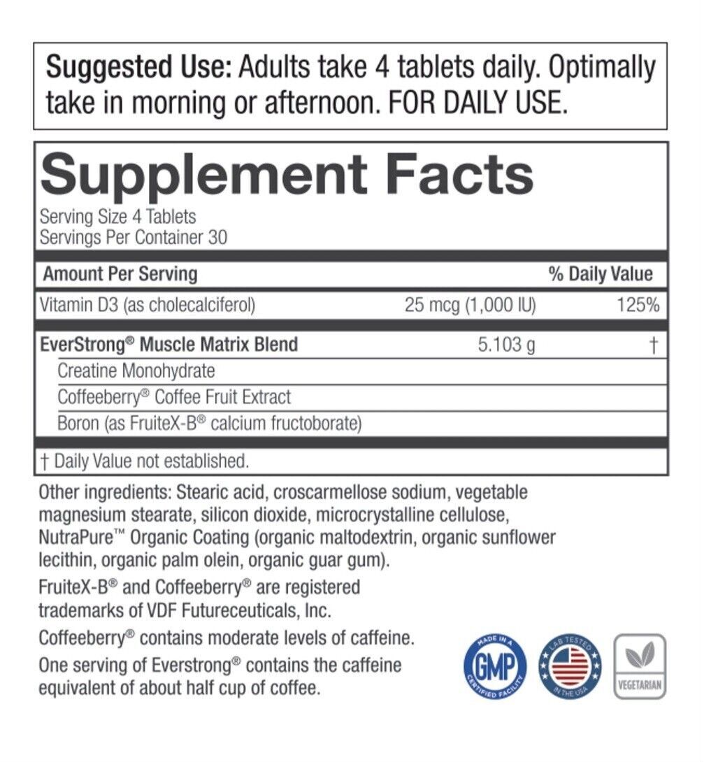 Purity Products EverStrong 120 Tablets Creapure Creatine New & Fresh ...