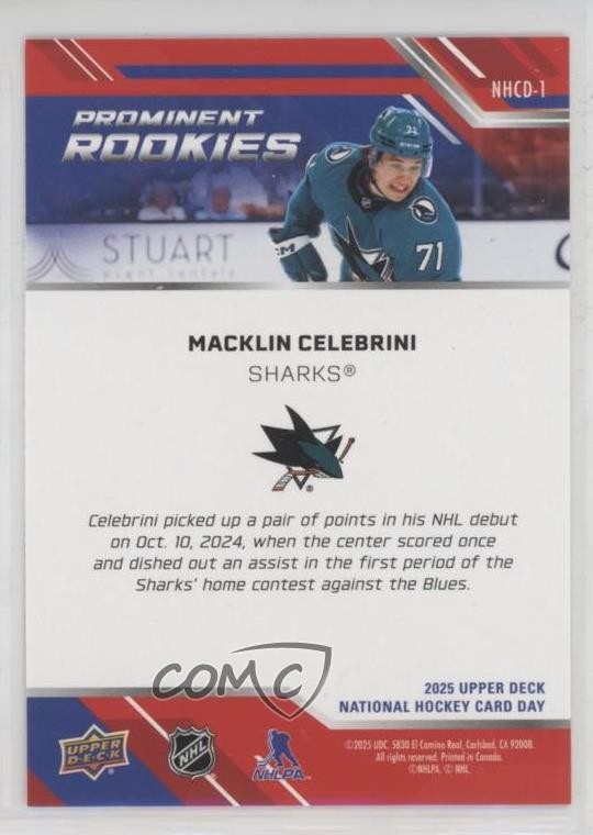 2025 Upper Deck National Hockey Card Day Macklin Celebrini #NHCD-1 | eBay