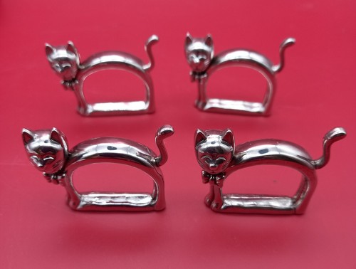 Vintage Silver Plate Cat Napkin Rings x 4 | eBay UK