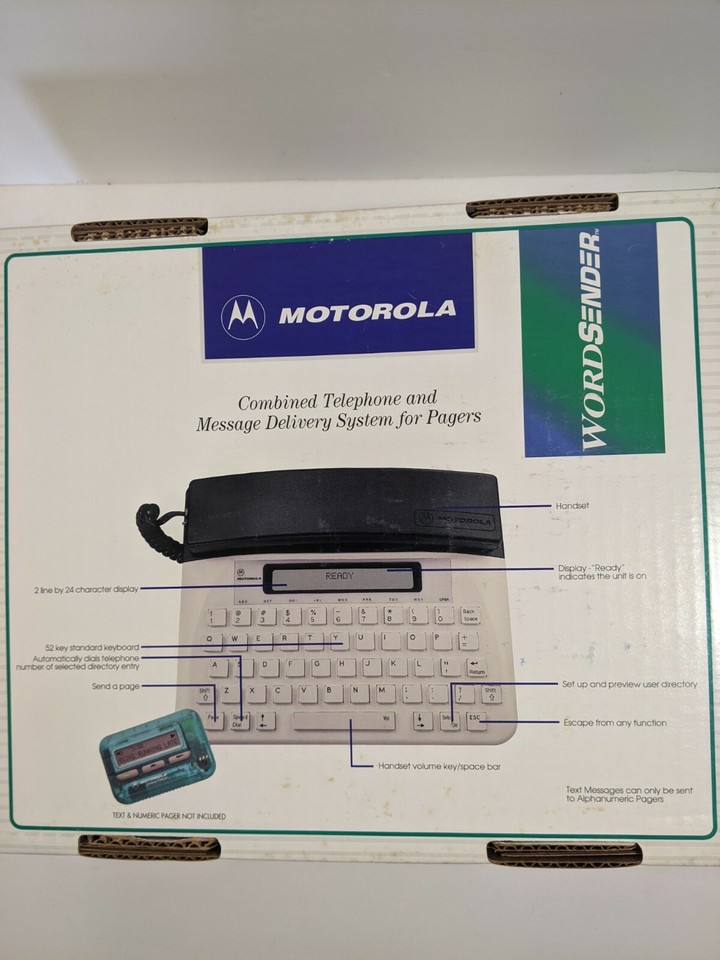 Motorola Wordsender Commercial paging system(Vintage)+ Motorola Pageone ...