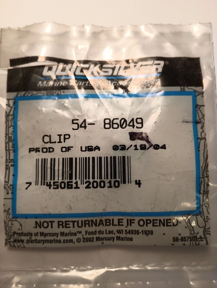 Mercury Quicksilver 54-86049 86049 CLIP | eBay