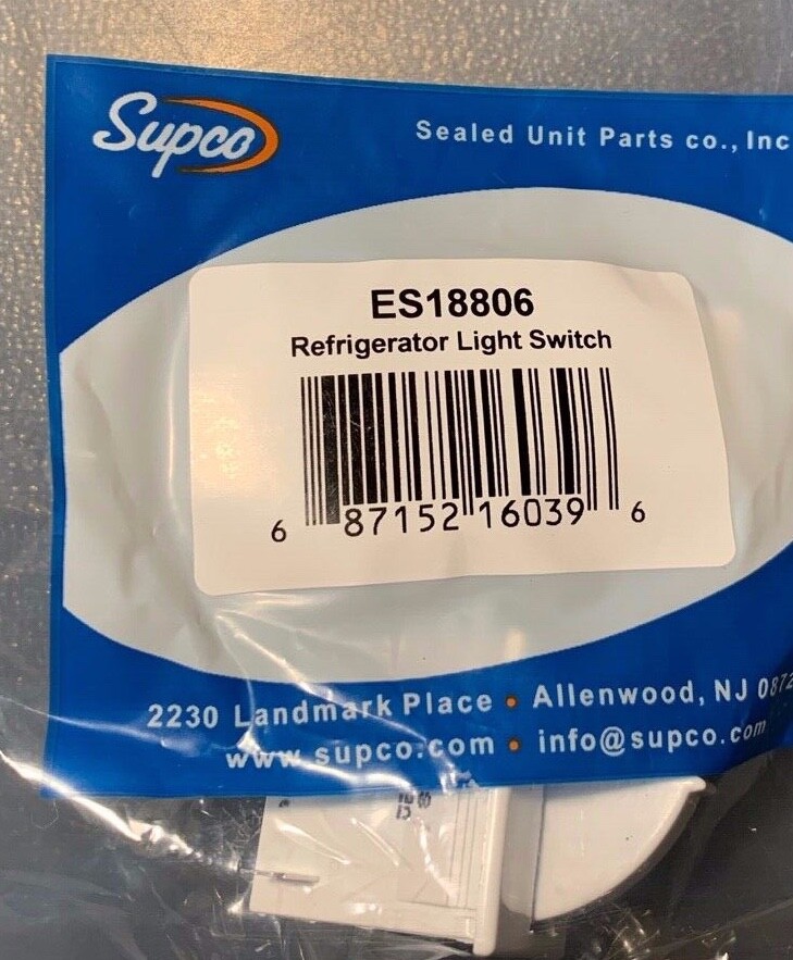 Supco ES18806 Refrigerator Door Light Switch 2 Wire Snap-In | eBay