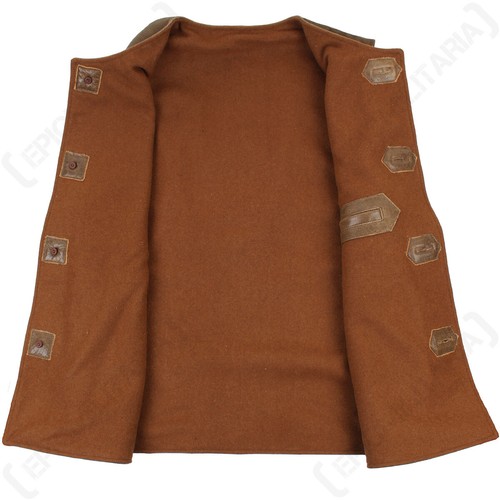 British WW1 Repro Brown Leather Jerkin - UK Army Reenactor Coat Jacket ...