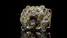 Belt buckle "Bear", Solid brass buckle, Animal belt buckle, Brown bear ...