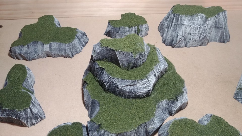Tabletop Wargaming Terrain - Tall Hills Large Box Set of Hills Grass ...