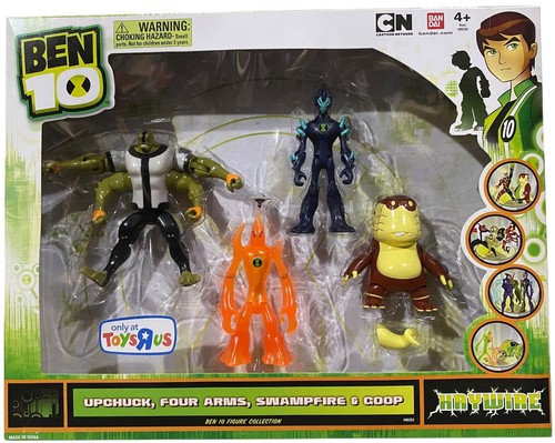 Ben 10 Haywire Upchuck~Four Arms~Swampfire~Goop Action Figure Set NEW ...