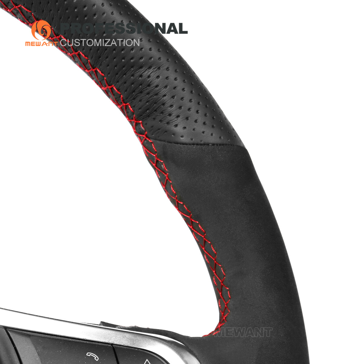 Leather Suede Car Steering Wheel Cover for Volkswagen VW Golf GTI 7 ...