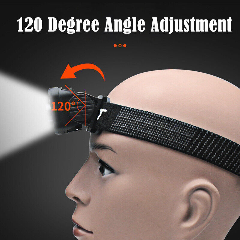 COB LED Headlamp USB Rechargeable Headlight Torch Work Light Bar Head ...