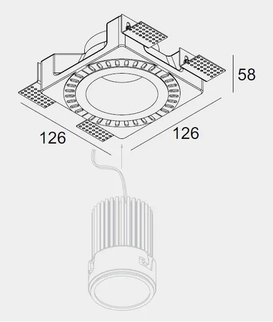 Delta Light 237100010 23710 0010 GYN D FRAME for GYN D SNAP-IN ceiling ...
