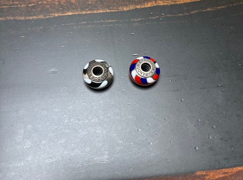 Pandora 2 Murano Glass Charms - Sterling Silver - B&W Swirl and Red ...