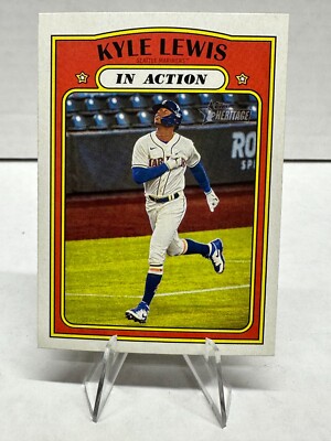 2021 Topps Heritage In Action Baseball Card #102 Kyle Lewis Seattle ...