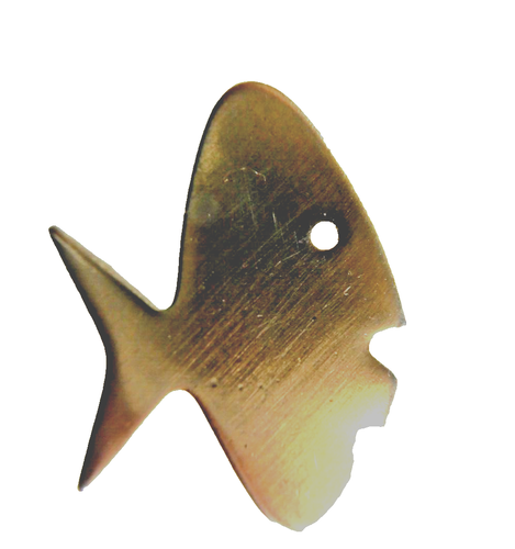 DORY FISH Mid Century KIM Signed BROOCH PIN Gold Tone Figural 1 1/2" L ...