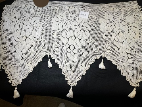Vintage Cotton Crocheted Swag Doily Grapes Theme 36x21 | eBay