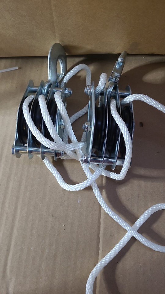 Rope Hoist Pulley System,3/8 Rope Pulley Hoist with 5:1 Lifting Power ...