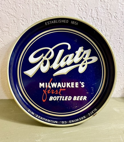 1942 Blatz Milwaukee's First Bottled Beer 12" Metal Beer Tray Vintage ...