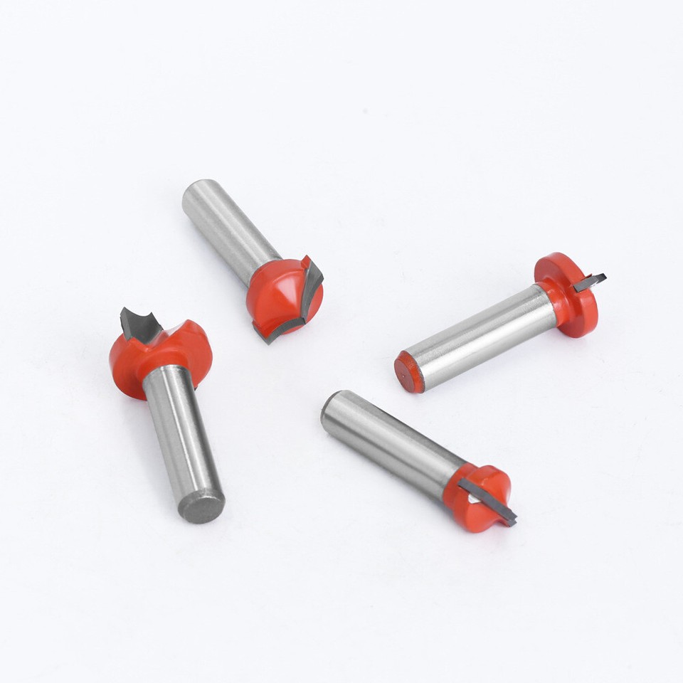 4PCS 8mm Shank Corner Point Round Over Router Bit Set Cutter Sharp ...