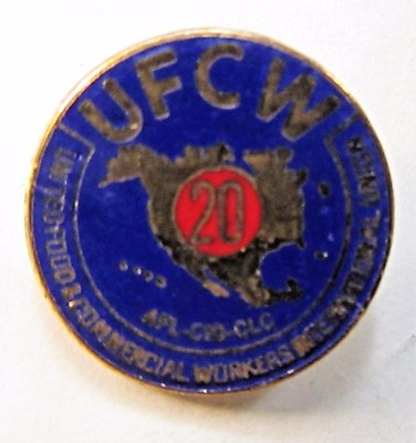 UFCW 20 YEAR United Food & Commercial Workers union tietac tie tack pin ...
