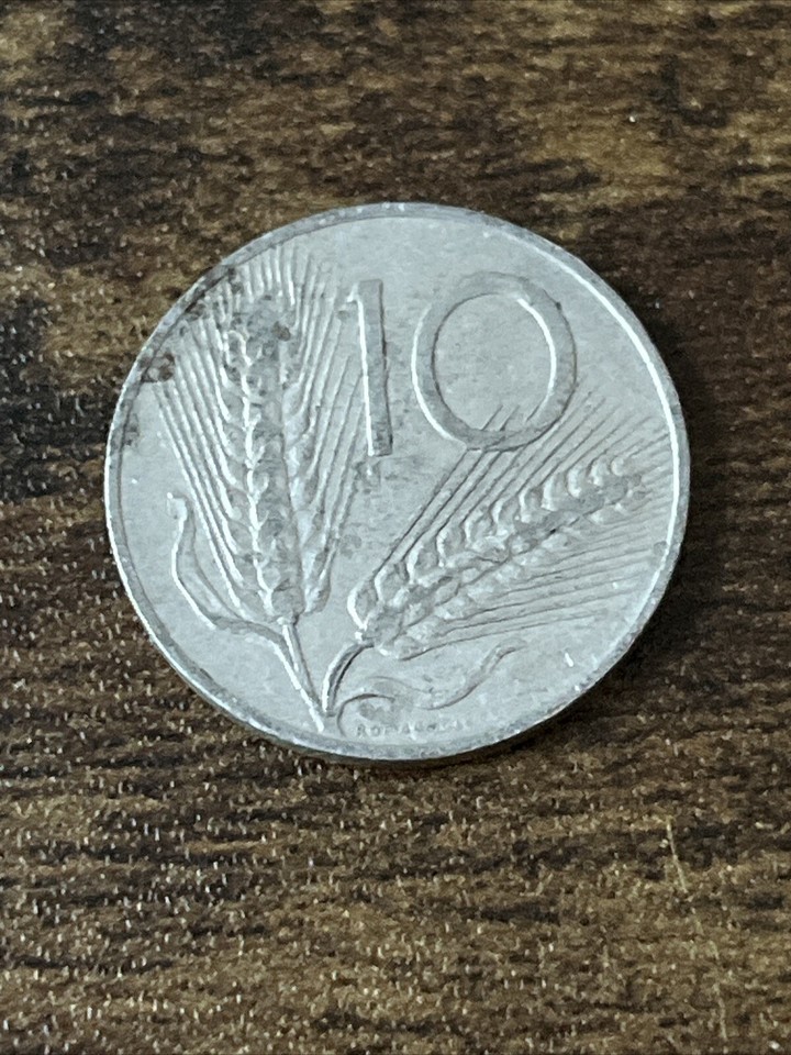 1955 Italy 10 Lire Coin Old Italian Money Moneda Rare Ten Lires Coin ...