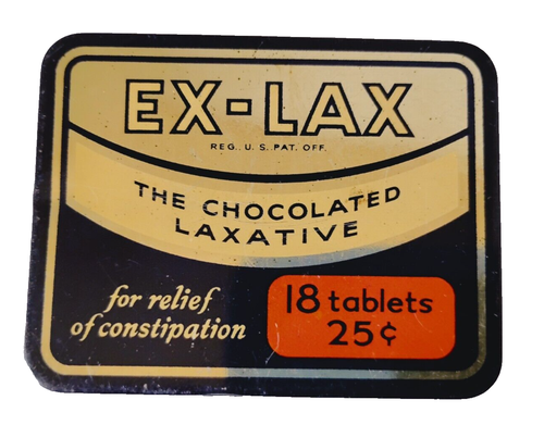 Ex-Lax "The Chocolated Laxative" Tin 1973 Brooklyn Small 2 1/4" x 3 ...