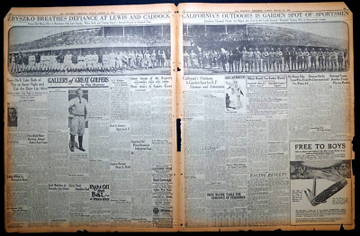 1922 San Francisco Sports Section - Seals, Vernon Tigers Panorama, Hal ...