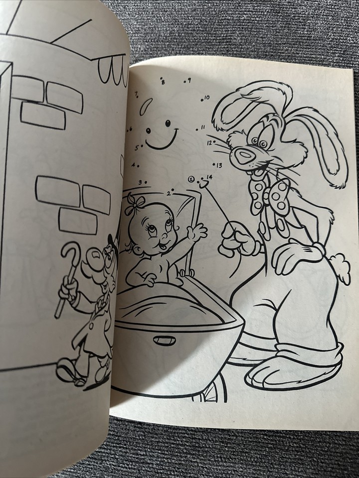 1988 Who Framed ROGER RABBIT Coloring Activity Book RARE CLEAN UNUSED ...