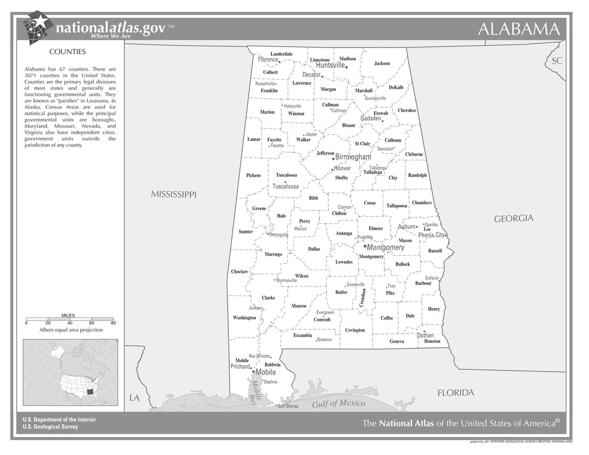 State Of Alabama With Cities
