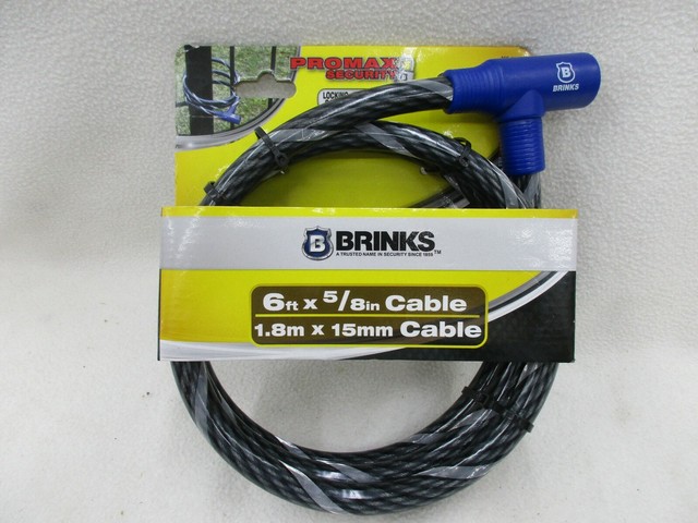 Brinks 16562601 5/8inch X 6feet Flexweave Key Locking Cable for sale ...