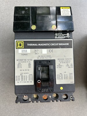 Square D | FA34100 | 100A 480V | Circuit Breaker - Black 724165955615 ...