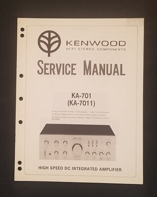 Kenwood KA-701 KA-7011 High Speed DC Integrated Amplifier Service ...