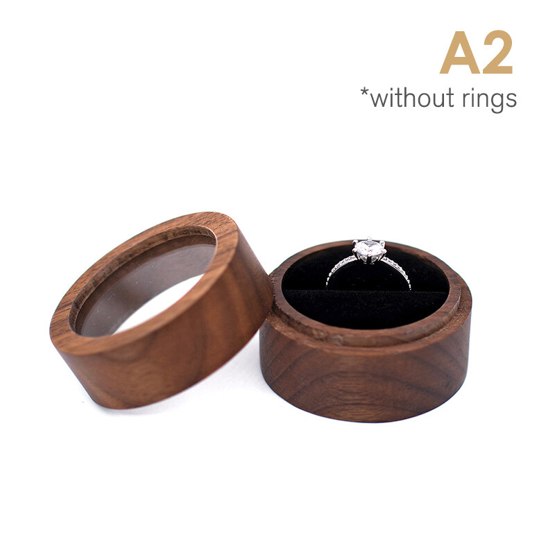 Wood Wedding Engagment Ring Box Earrings Necklace Jewelry Gift Storage ...