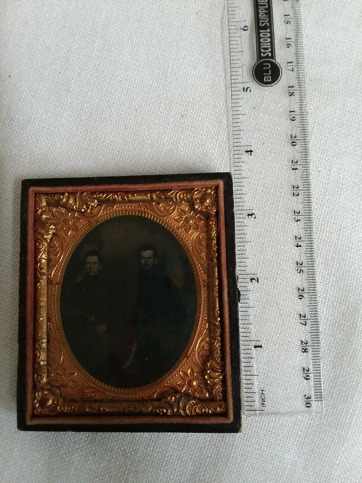 Daguerrotype Photograph Vintage Gunslinger Soldiers Two Men Guns in ...