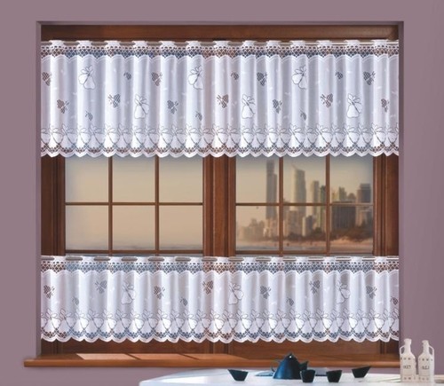 NEW Jacquard Cafe kitchen Net Curtains, price per metre 30 35 40 60 90 ...