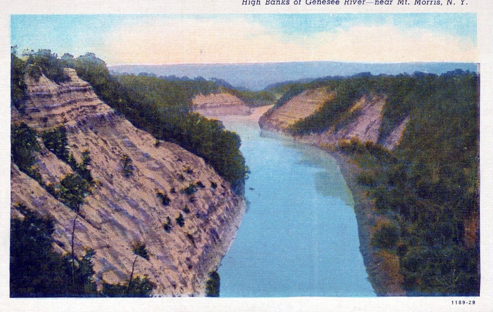 High Banks of Genesee River Near Mt. Morris New York Postcard | eBay