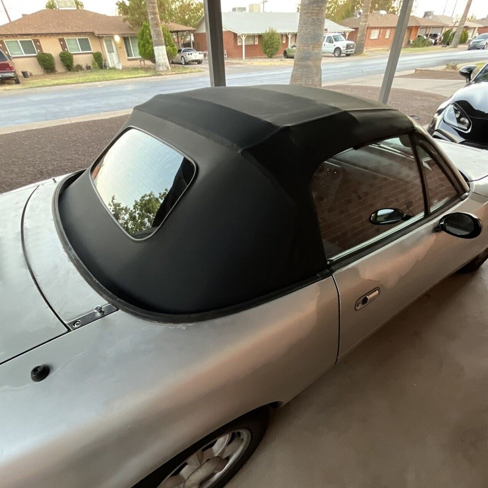 For Mazda Miata Convertible 1990-2005 Black Heated Glass Window & Soft ...
