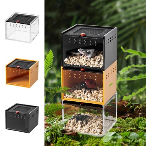 Jumping Spider Breeding Box Pet Crawler Box Acrylic Insect Feeding Cage ...