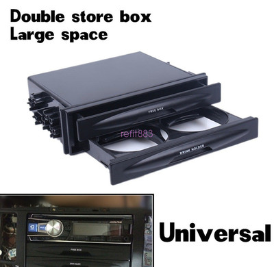 Black Car Autos Double Din Dash Radio Installation Pocket Cup Holder ...
