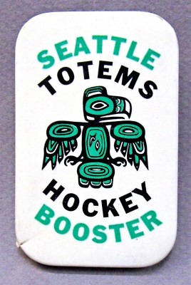 1960's SEATTLE TOTEMS HOCKEY BOOSTER rectangular pinback button a2 | eBay